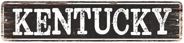KENTUCKY Personalized Chic Metal Sign Home Decor Cities 4x18 ...
