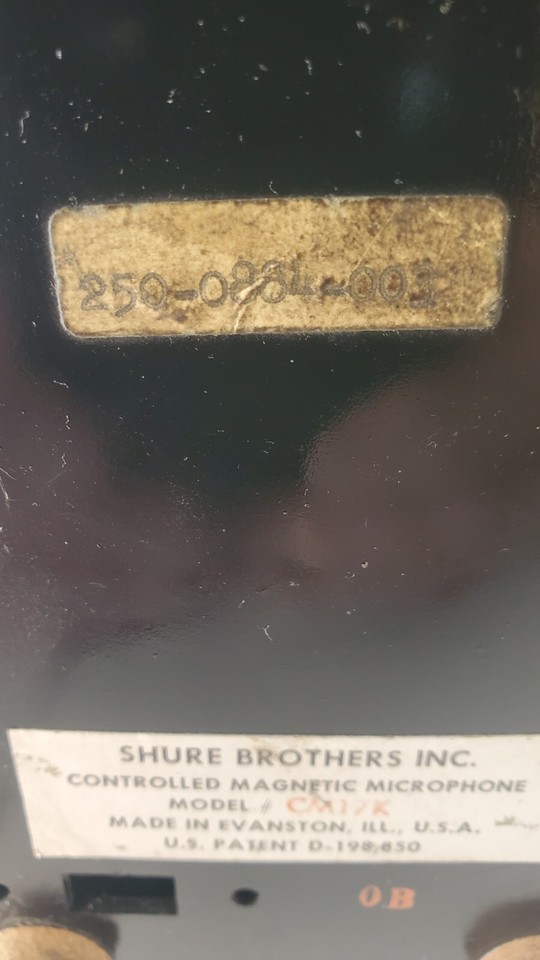 E.F. JOHNSON / SHURE BROS DESK MICROPHONE MIC MONITOR PTT BUTTONS CTCSS ...