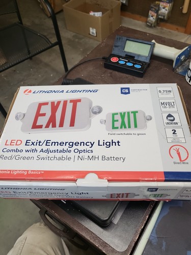 Lithonia Lighting ECRG RD M6 LED Emergency Light Exit Combo Red or ...