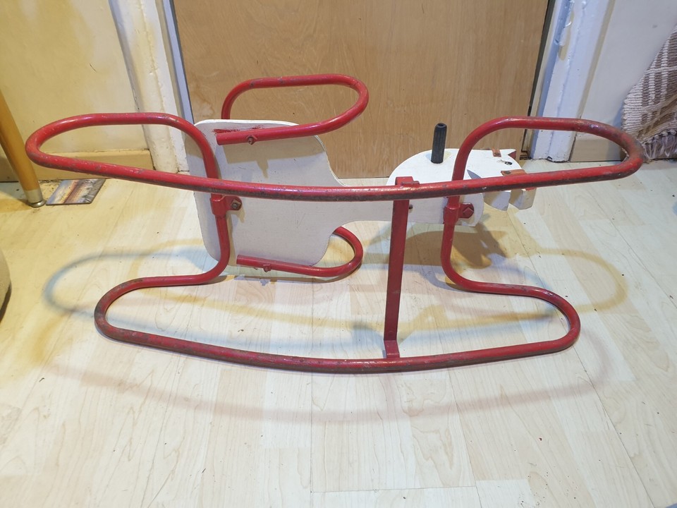Vintage Mobo Mid Century Childs Toy Rocking Horse Metal Frame Shop Prop ...