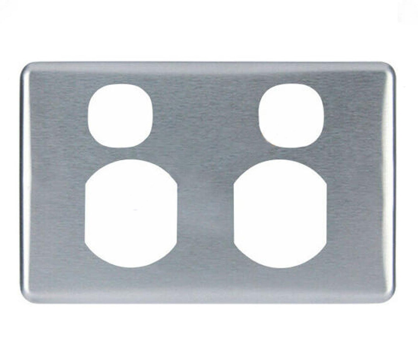 Clipsal CLASSIC C2000 Double Internal Powerpoint Cover Plate Brushed ...