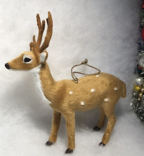 Large Deer / Buck w Antlers Standing Woodland Christmas Tree Ornament ...