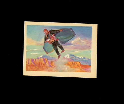 RARE 1956 GUM Inc VINTAGE ADVENTURE MAN WILL FLY CARD #5! Leo Valentin ...