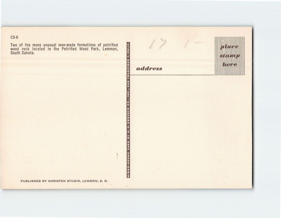 Postcard man-Made Formation of Petrified Wood Rock Petrified Wood Park ...