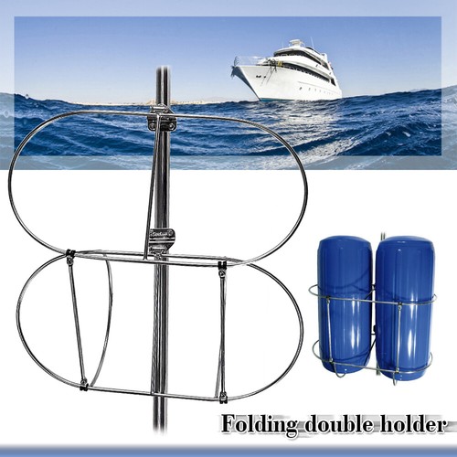 Stainless Steel Folding Double Fender Holder Inflatable Boat Fender ...