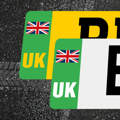 2X UK Green EV / Electric - Car Number Plate Stickers UNION JACK NO EU ...