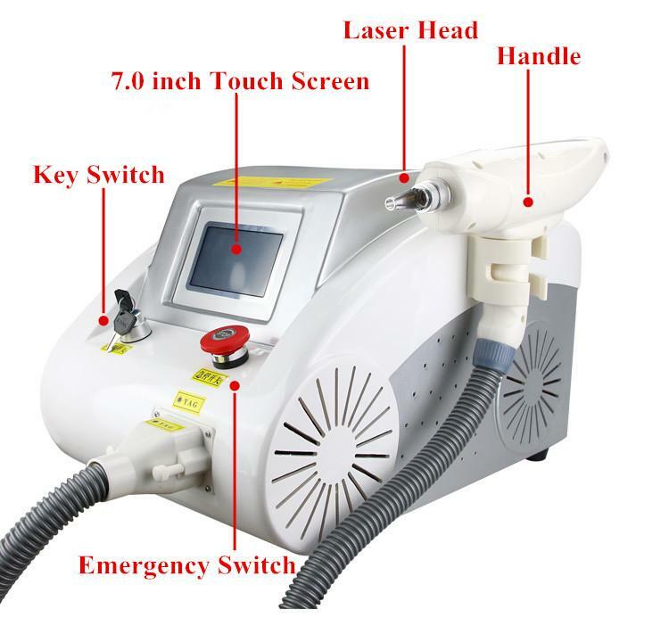 Q Switched Tattoo Removal Machine ND Yag Laser Eyebrow Pigment Removal ...
