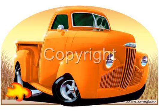 Cartoon 1947 Studebaker Vintage Pickup Truck T-Shirt automotive art | eBay