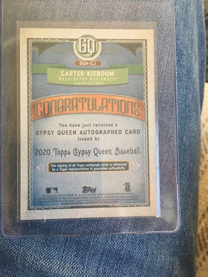 2020 GYPSY QUEEN CARTER KIEBOOM AUTO MINT+ PACK FRESH NATIONALS | eBay