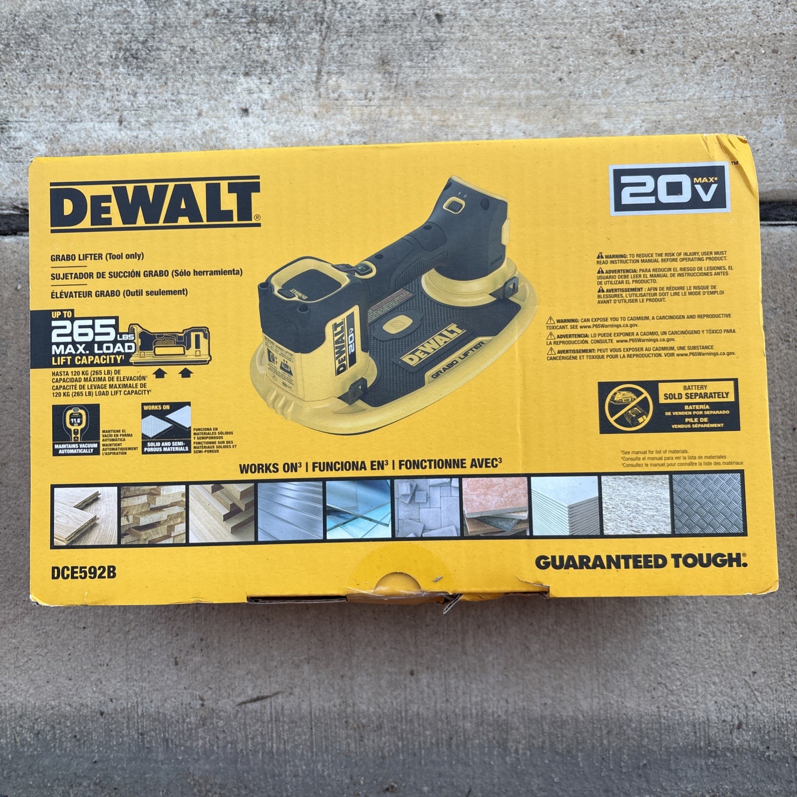 DEWALT DCE592B 20V MAX Cordless Suction GRABO Lifter TOOL ONLY | eBay