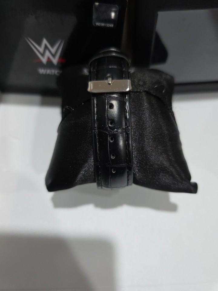 Rare WWE The Wiz Watch Men's Size Black Leather Band Game Time New ...