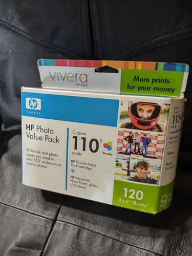 HP Vivera Photo Value Pack 110 Tri-Color Ink Cartridge & 120 Sheets ...