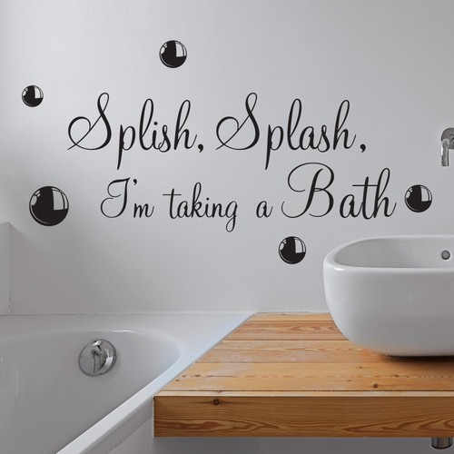 SPLISH SPLASH TAKING A BATH BATHROOM WALL STICKER VINYL ART DECAL ...