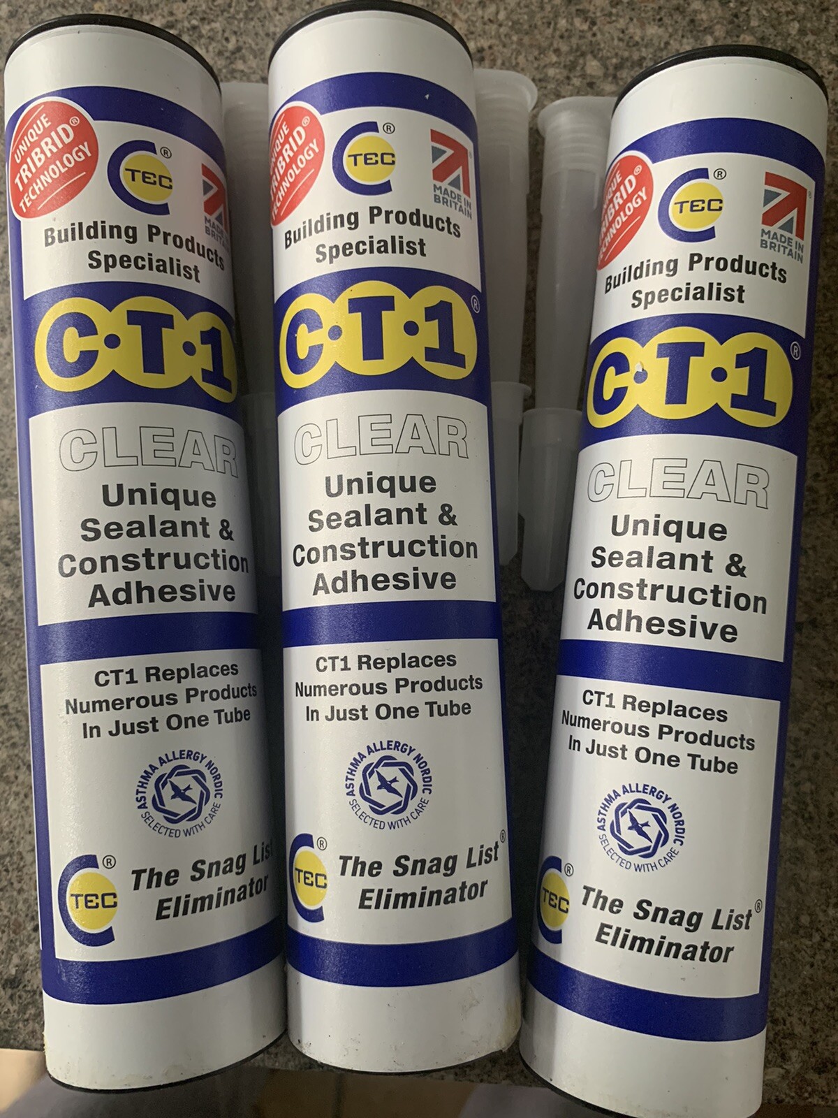 3 X C-Tec CT1 Sealant and Construction Adhesive Clear 290ml New&sealed ...