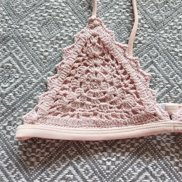 Rove Swimwear Zara Crochet Bikini Top in Perle | eBay UK