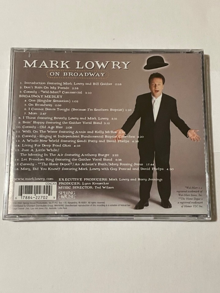 MARK LOWERY On Broadway CD April 2001 BRAND NEW & FACTORY SEALED ...