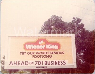 Vtg 1976 Wiener King Famous Footlong 701 Bus. Carolinas Ad Billboard ...