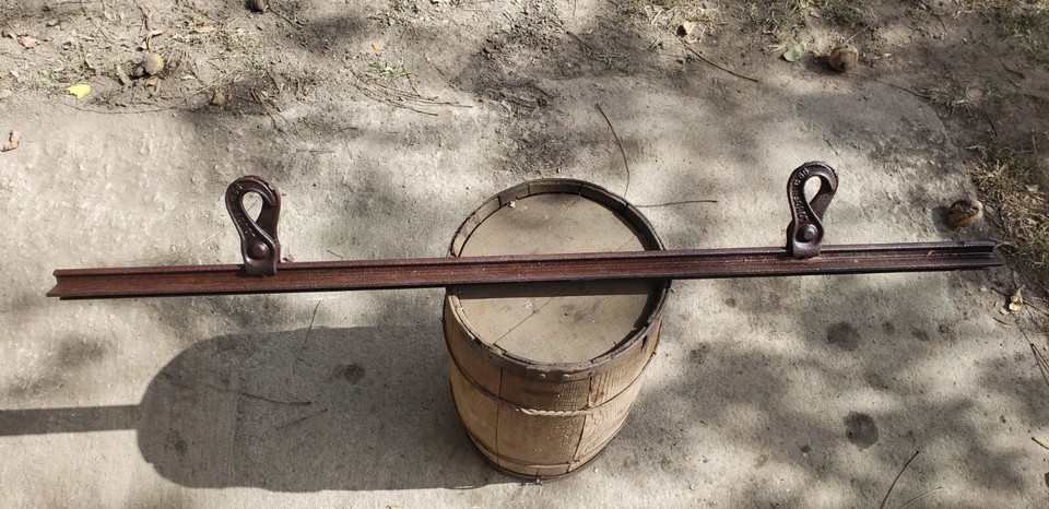 2" HAY TROLLEY TRACK NEY, LOUDEN,ROYAL,ETC.ANTIQUE BARN FARM DECOR 3' L ...
