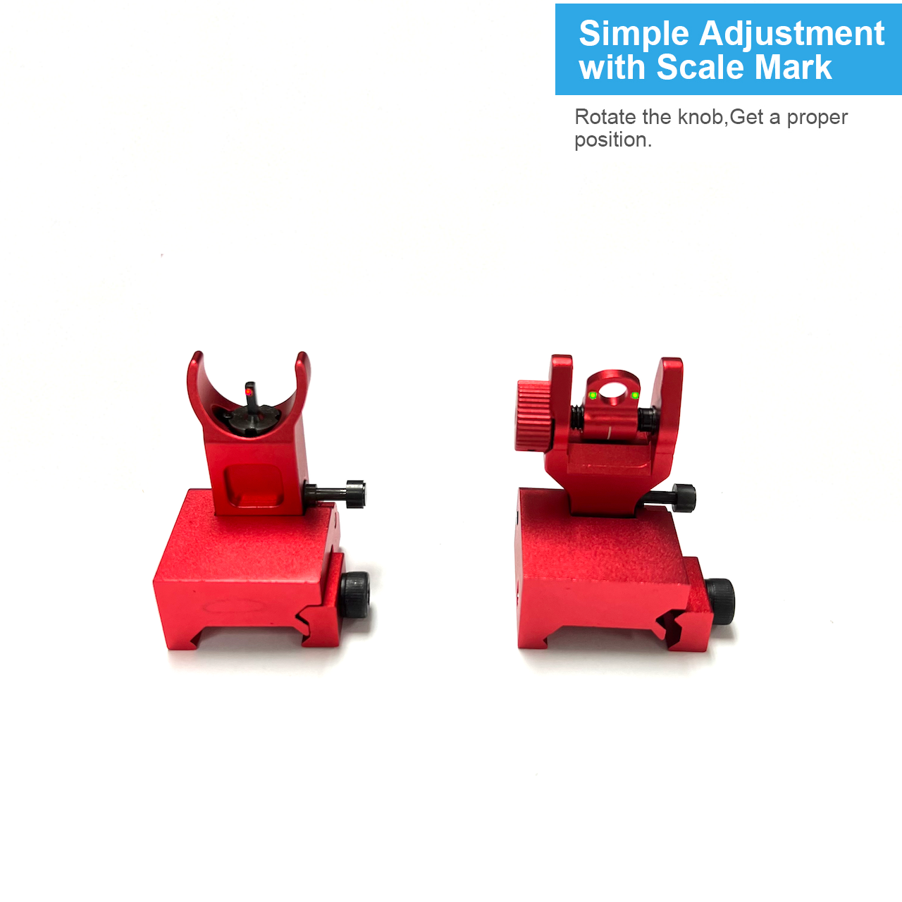 Red Fiber Optic Iron Sights Flip Up Iron Sights Front and Rear Sight ...