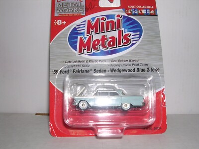 C.M.W. Mini Metals #30224 1959 Ford 4-Door Sedan "Blue" H.O. 1:87 | eBay