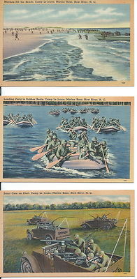 USMC MILITARY POSTCARDS ORIGINAL WW2 PERIOD CAMP LEJEUNE NC. | eBay