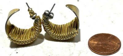 Gold String Wrapped Earrings | eBay