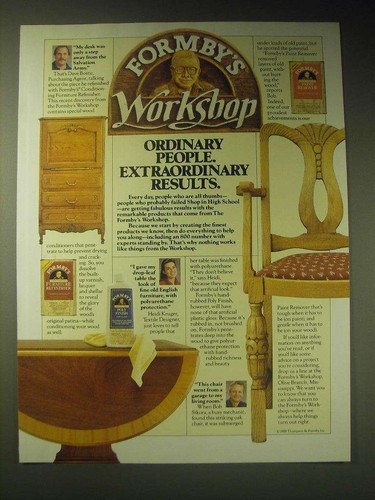 1989 Formby's Furniture Refinisher, Poly Finish and Paint remover Ad | eBay