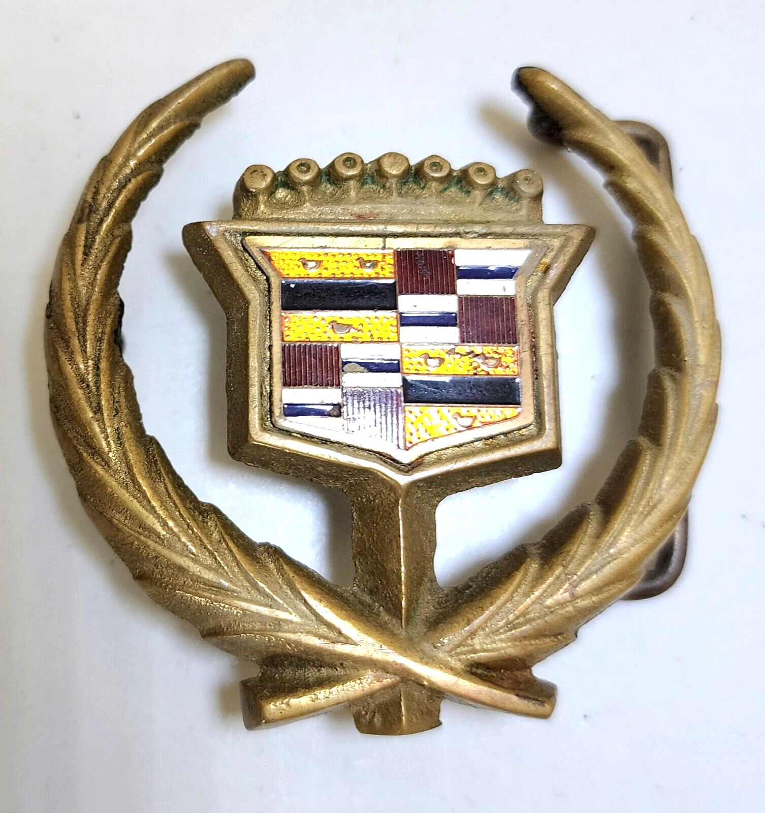 Vintage Cadillac Emblem Logo Solid Brass and Enamel B… - Gem