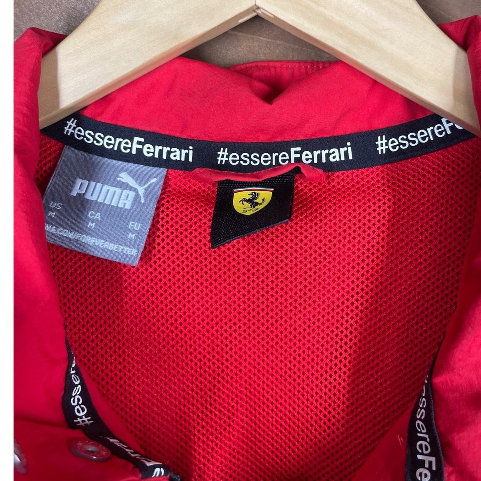 Puma Ferrari Racing Jacket Mens Medium Red Black Shell Santander Ceva ...