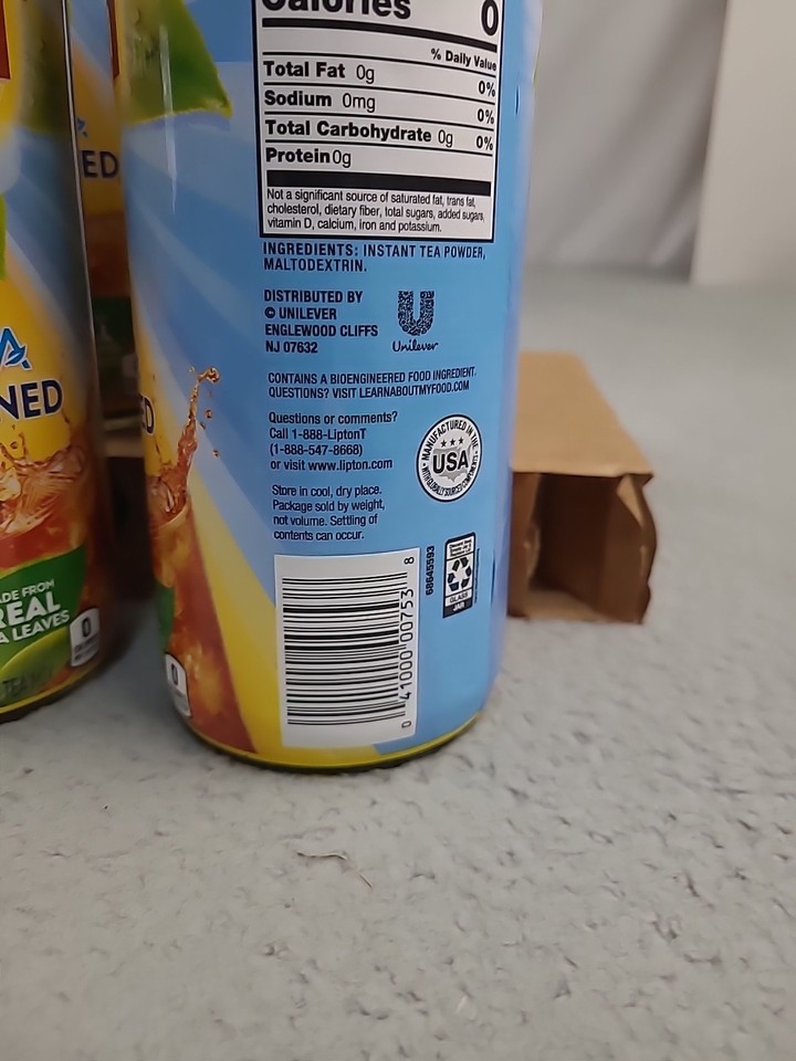 4X Lipton Unsweetened Instant Iced Tea Mix 30 Quart Discontinued, Exp ...