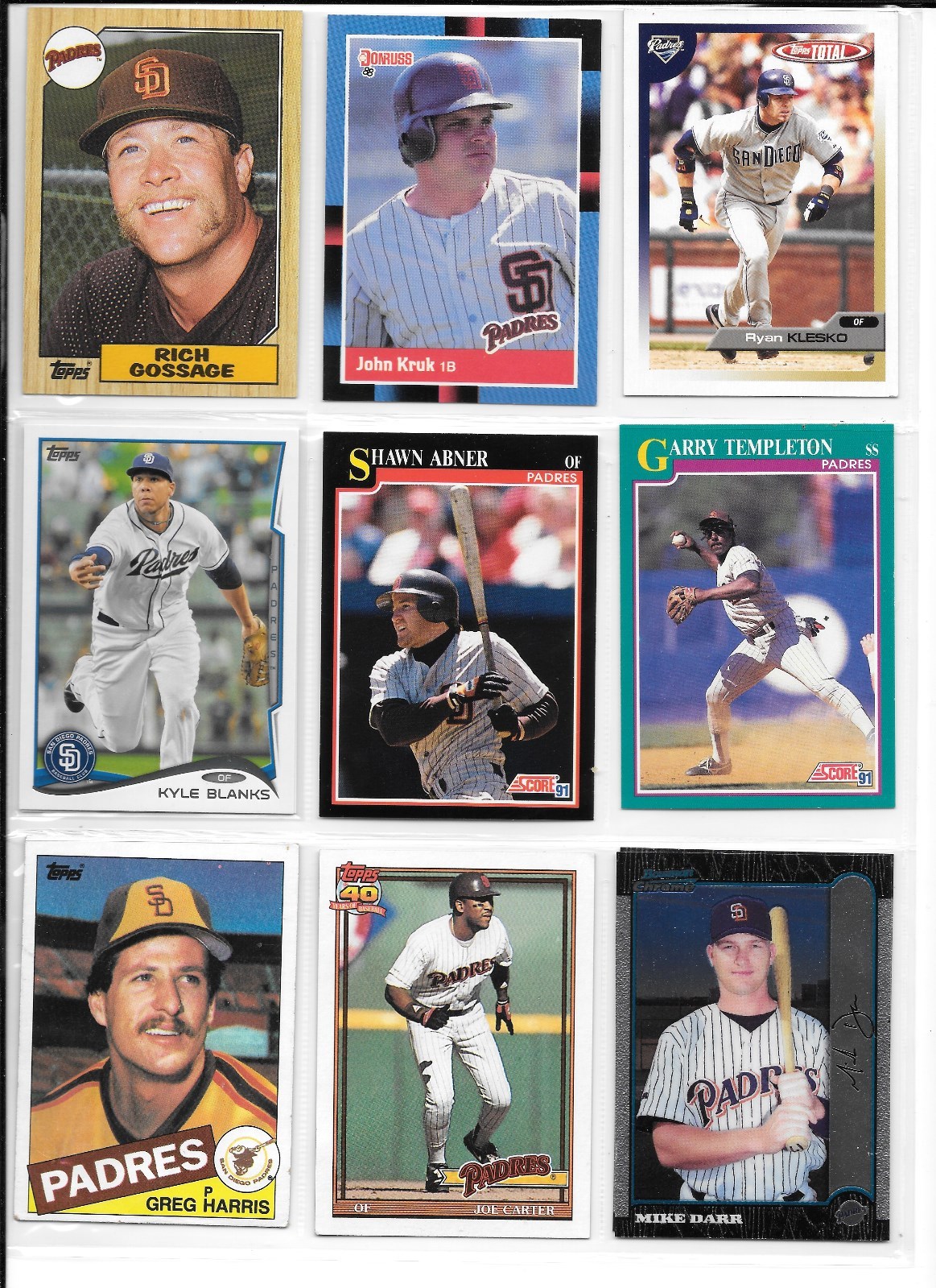 Rich Gossage Topps plus 8 more Padres baseball card lot | eBay