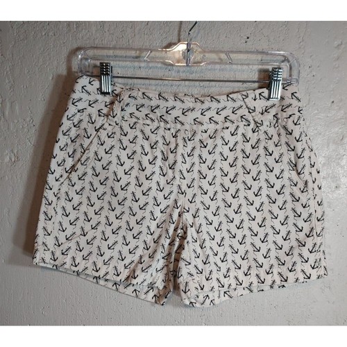 J.Crew City Fit Anchor Ivory Black Chino Shorts Preppy Nautical Women's ...