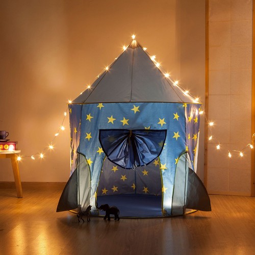 Rocket Ship Play Tent for Boys Foldable Pop Up Tents for Indoor/Outdoor ...