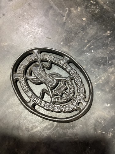Vintage Singer Sewing Machine Cast Iron Plaque / Emblem 8.5 “X 6.75” | eBay