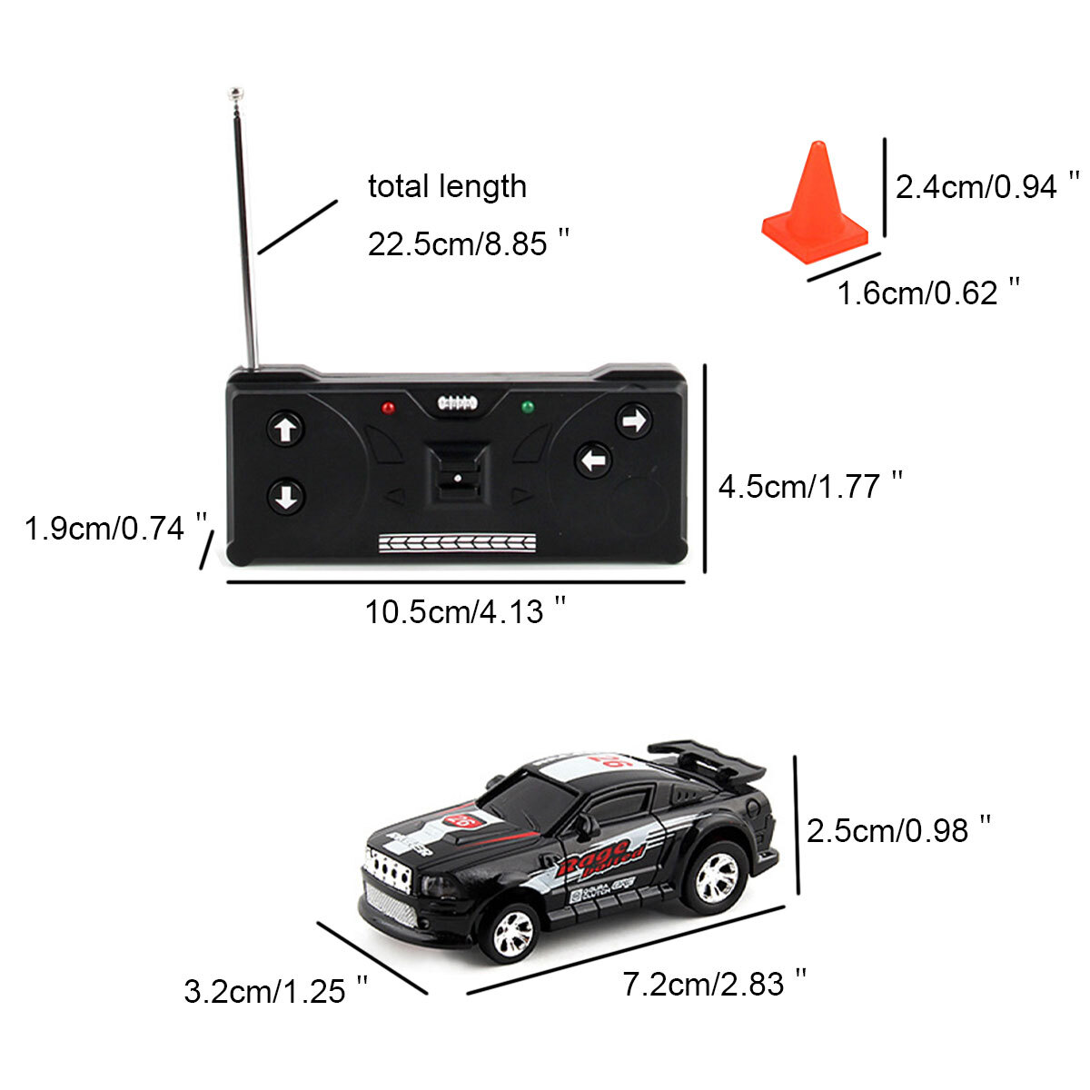 Coke Can Car Mini Speed RC Radio Remote Control Micro Racing Car Kids ...