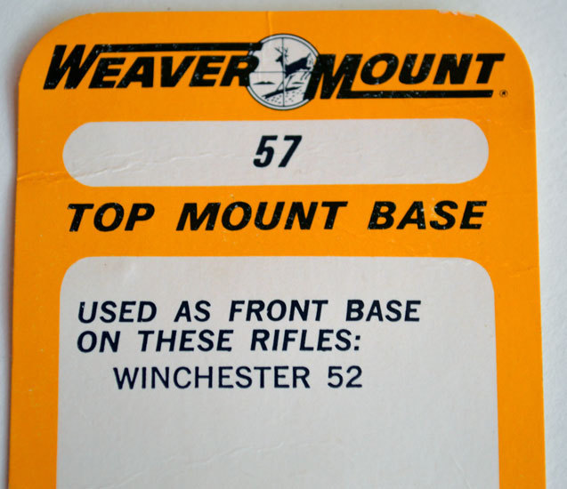 Weaver Top Mount Base 57 #48057 Winchester 52 | eBay