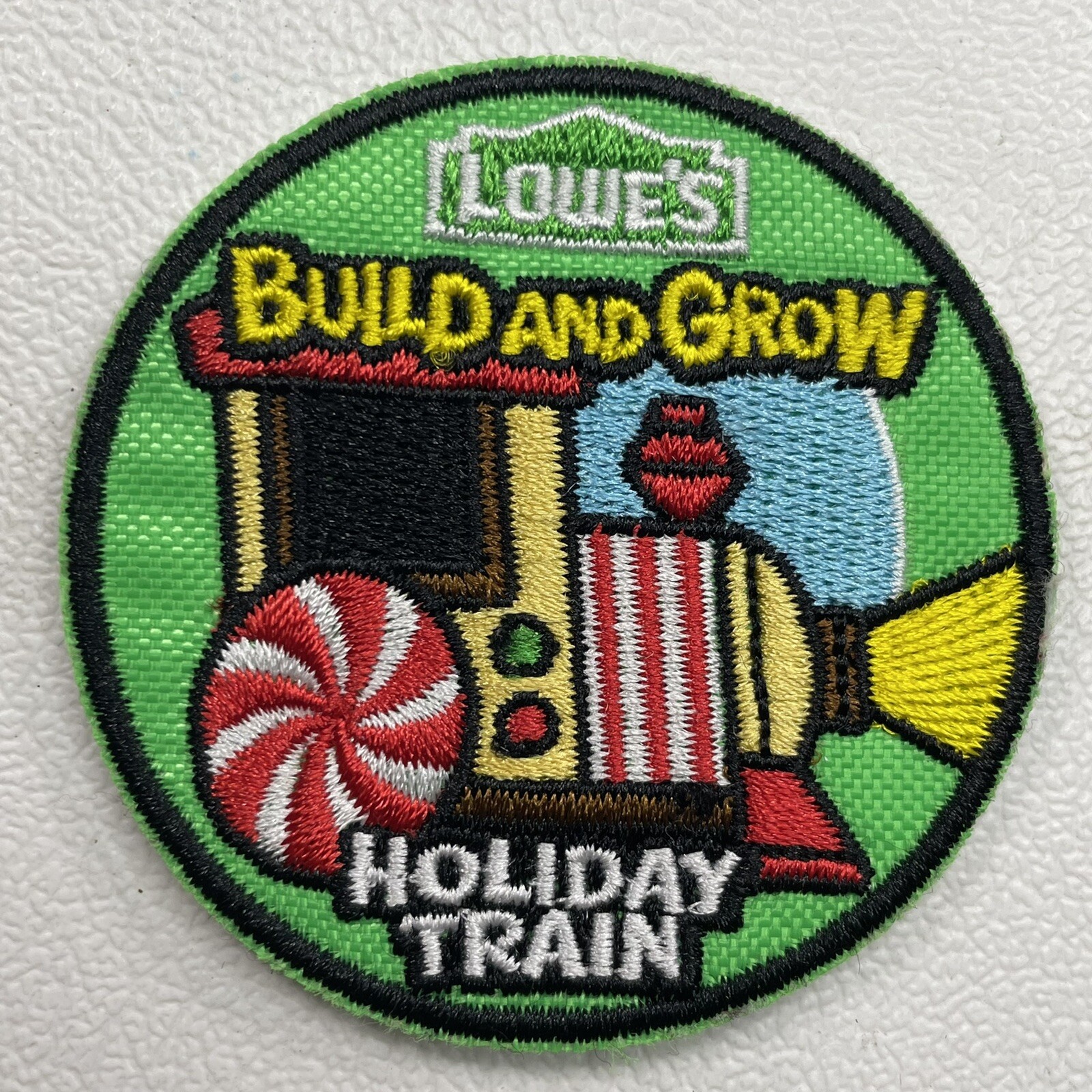 2 1/8” Lowe’s Railroad Theme HOLIDAY TRAIN Patch (Peppermint Candy ...