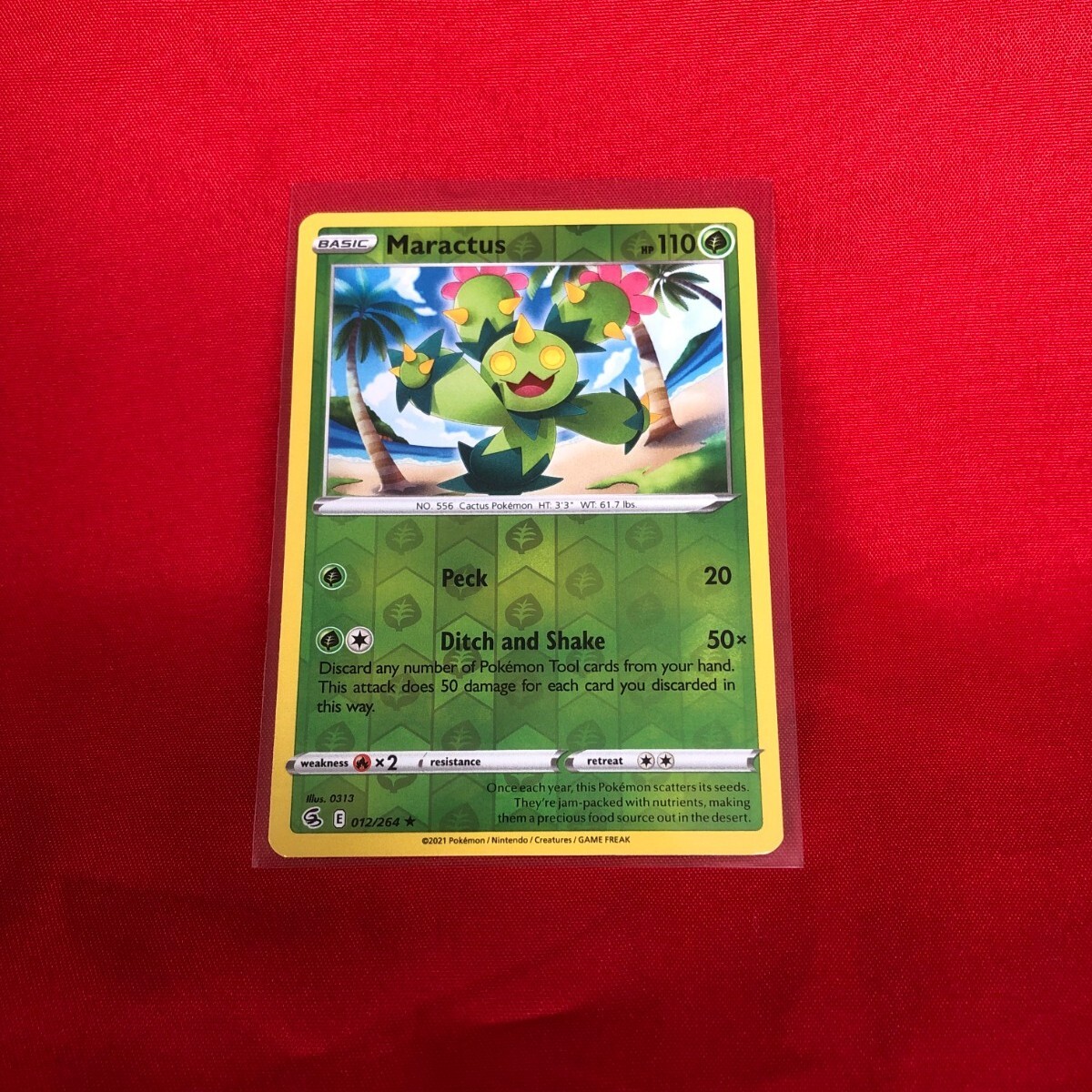 Maractus 012/264 REVERSE HOLO RARE Fusion Strike Pokémon Card NM/M | eBay