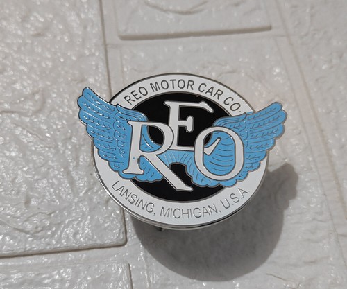 For Early REO Motor Front Radiator Grill Hood Badge Emblem Enamel Brass ...