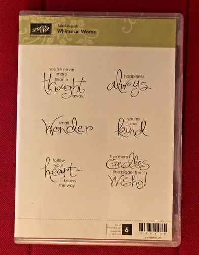 Stampin Up Stamp Set WHIMSICAL WORDS You're too kind, Happiness Always ...