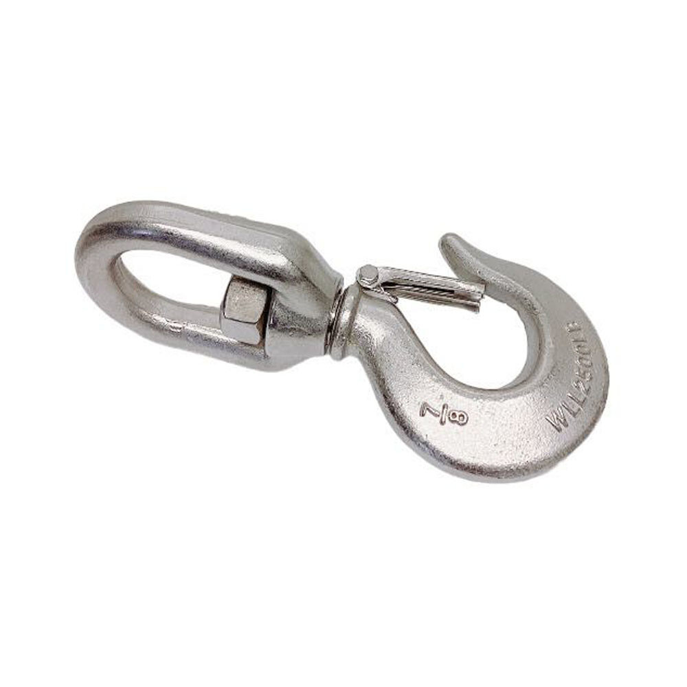 Stainless Steel T316 Drop Forged Swivel Hook Lifting Hook, 2500 Lbs WLL ...