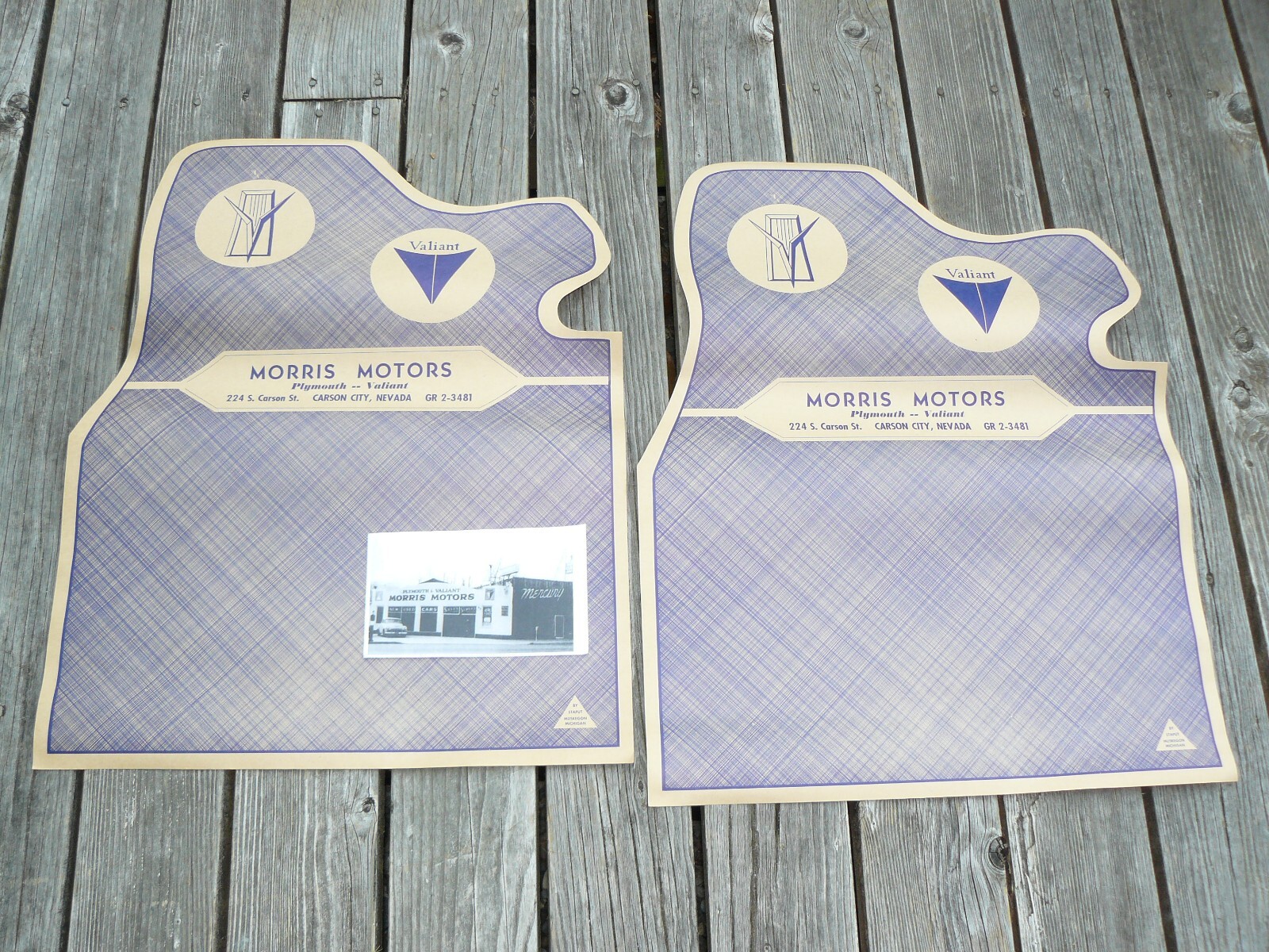 Lot of 8 total Mopar Plymouth Valiant Morris Motors Paper Floor Mat ...