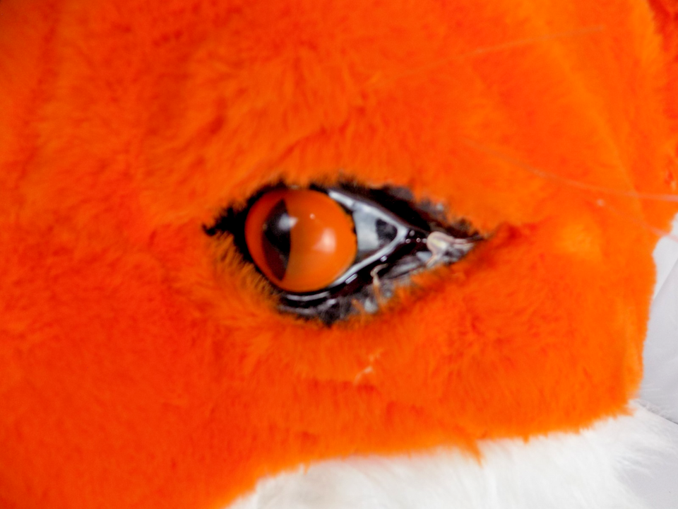 Orange Fox Fur Fursuit Style Head, Mascot Canine Mask Cosplay-Costume ...