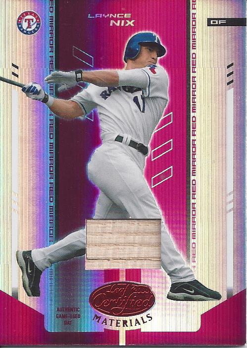 2004 Leaf Certified Materials Mirror Red Bat Laynce NIx 198 Rangers 055 ...
