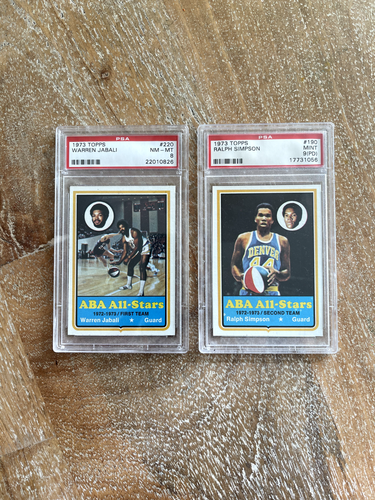 Rare High Grade 1973 Topps lot of 2 ABA All-Stars: Warren Jabali ...