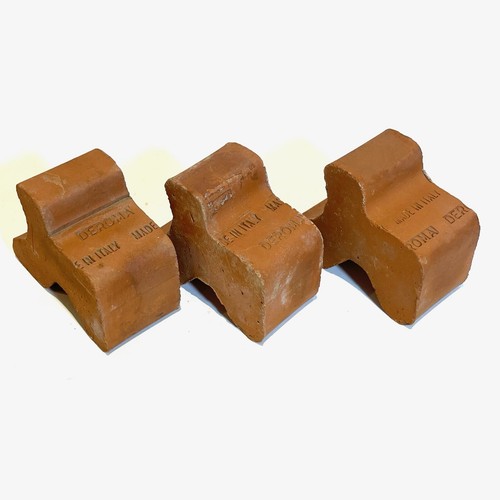 Deroma Vintage Terracotta Clay Planter Pot Feet Risers Set of 3 | eBay