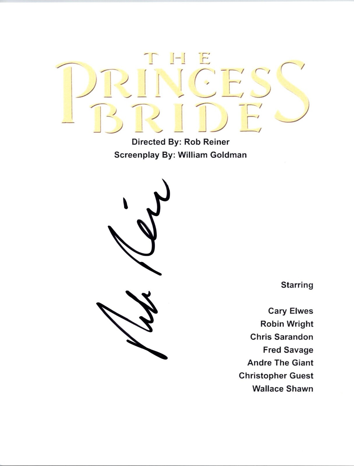 Rob Reiner The Princess Bride Director Signed Script 8.5x11 Cover Sheet ...