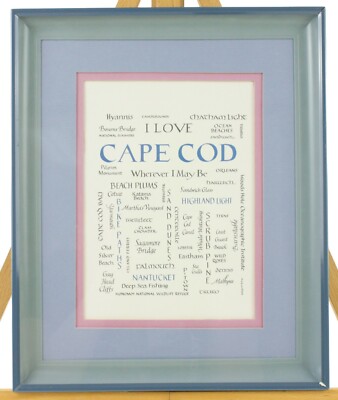 I Love Cape Cod Calligraphy Words Beach House Framed Art | eBay