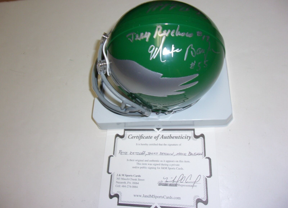PETE RETZLAFF,JERRY REICHOW,MAXIE BAUGHAN EAGLES W/COA SIGNED MINI ...