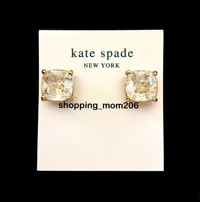 Kate Spade Square Semiprecious Stone Stud Earrings Rock Crystal | eBay